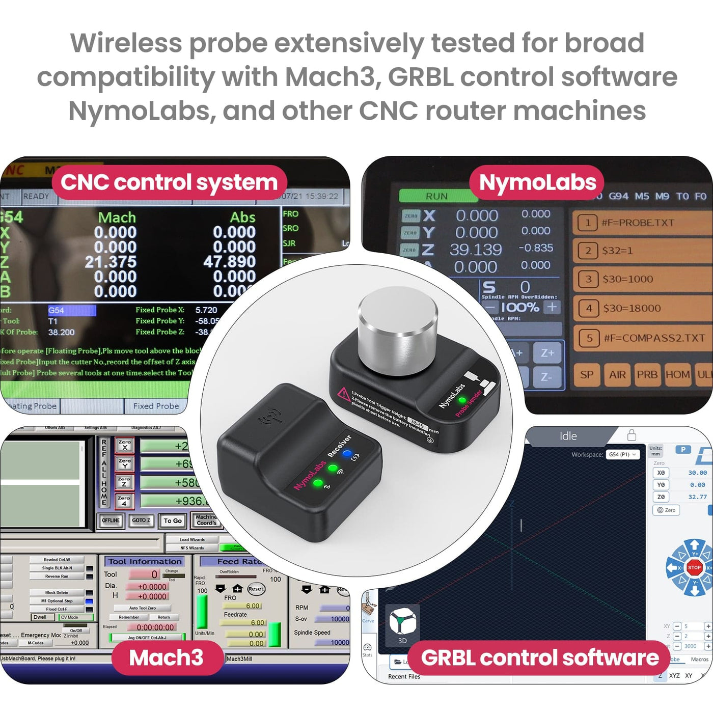 NymoLabs Wireless Probe – Precision Z-Axis Tool Setter, GRBL & Mach3 C