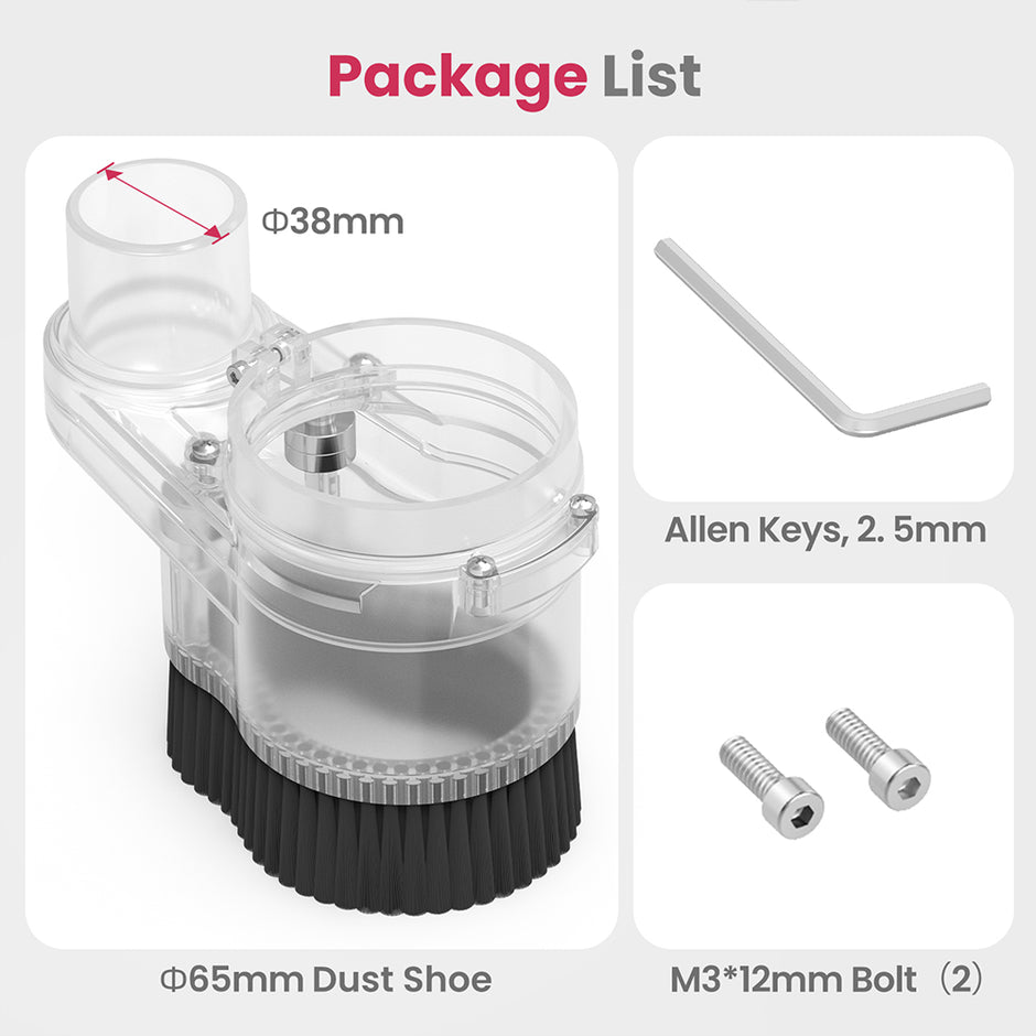 65mm CNC Dust Shoe, Compatible with Most 65mm Spindle Motor Router, Ho